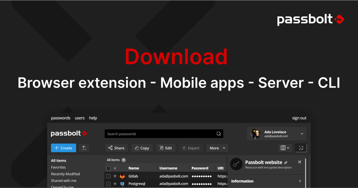 Download Passbolt | Mobile, Browser, Desktop & CLI